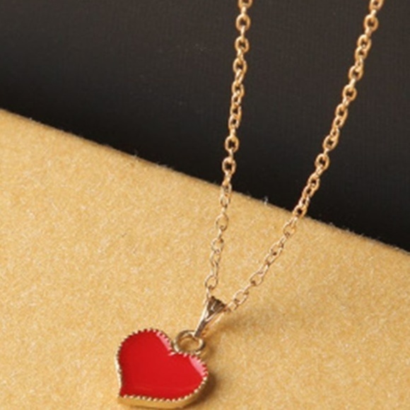 Jewelry | 315red Enamel Heart Necklace | Poshmark